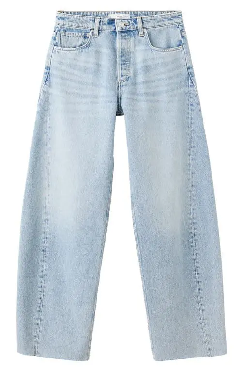 Mango Mid Rise Balloon Jeans - Light Blue