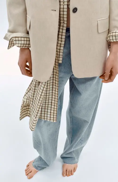 Mango Mid Rise Balloon Jeans - Light Blue
