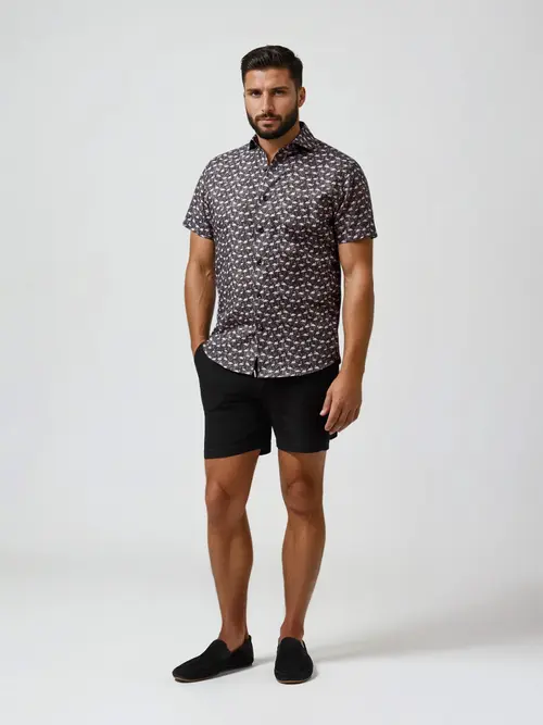 Stone Rose Terry Knit Comfort Short Shorts - Black