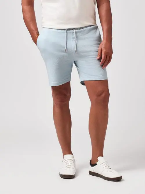 Stone Rose Terry Knit Comfort Short Shorts - Light Blue