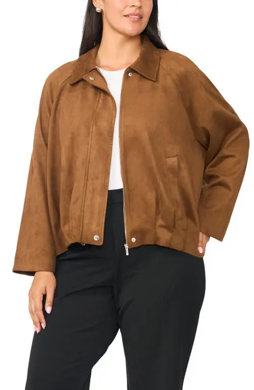 Vince Camuto Faux Suede Raglan Sleeve Jacket