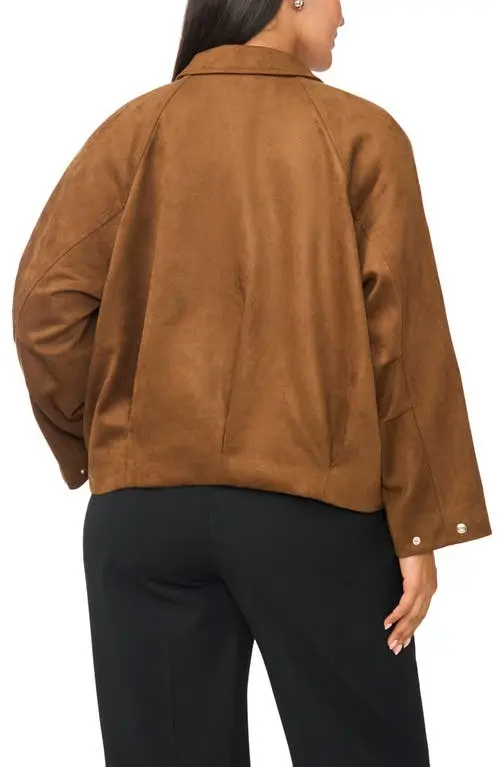 Vince Camuto Faux Suede Raglan Sleeve Jacket