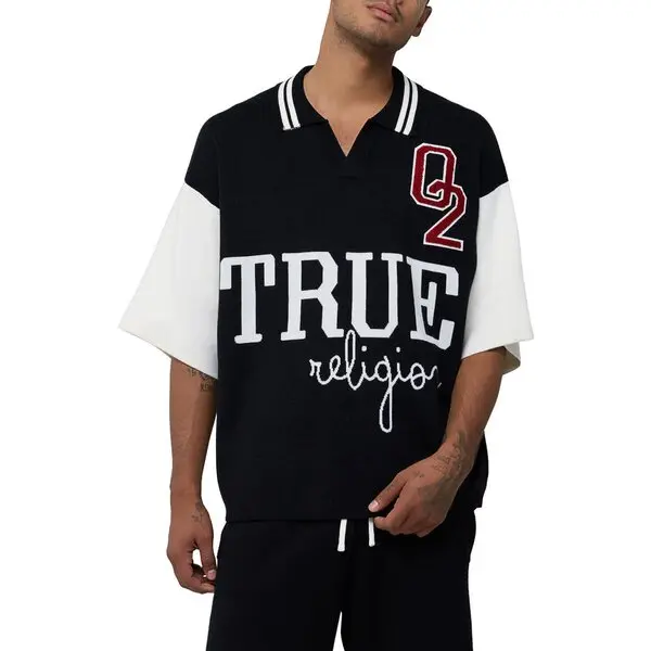 True Religion Knit Oversized Polo