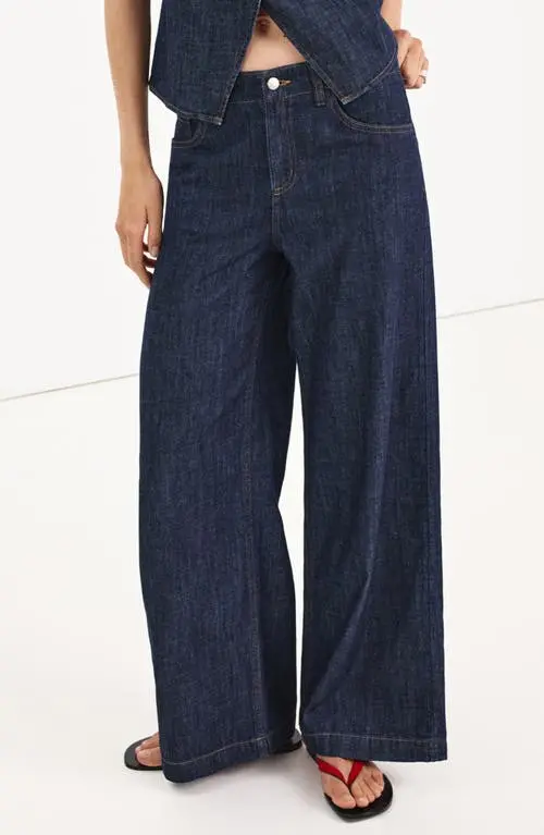 Mango Wide Leg Rinse Wash Jeans
