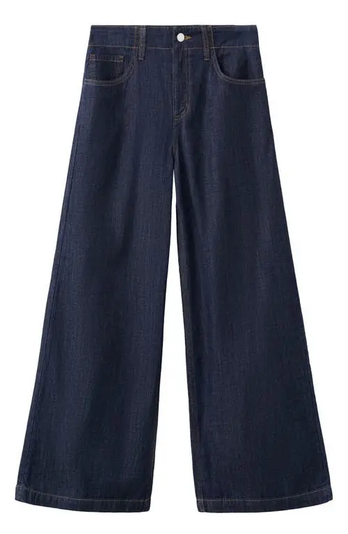 Mango Wide Leg Rinse Wash Jeans