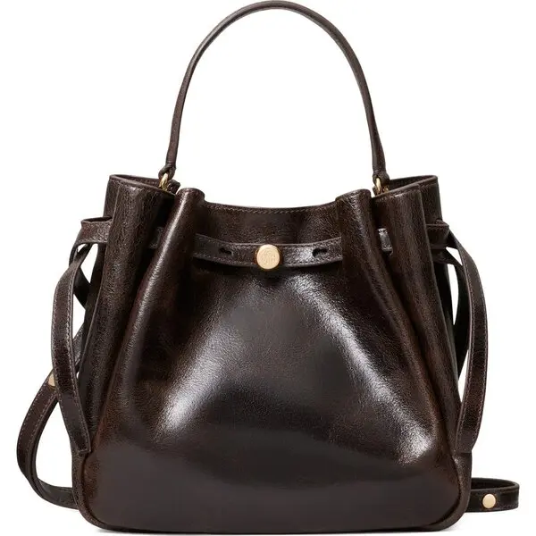 Tory Burch Romy Distressed Leather Bucket Bag