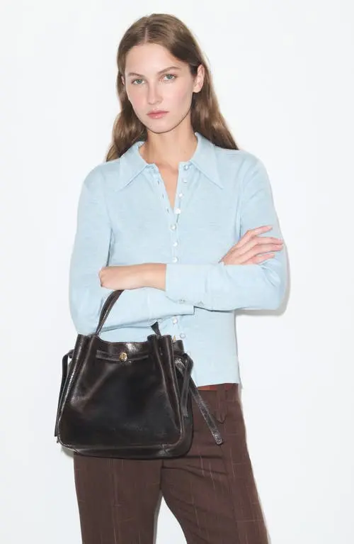 Tory Burch Romy Distressed Leather Bucket Bag