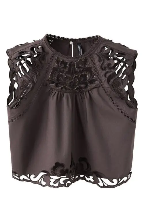 Mango Cotton Openwork Sleeveless Top
