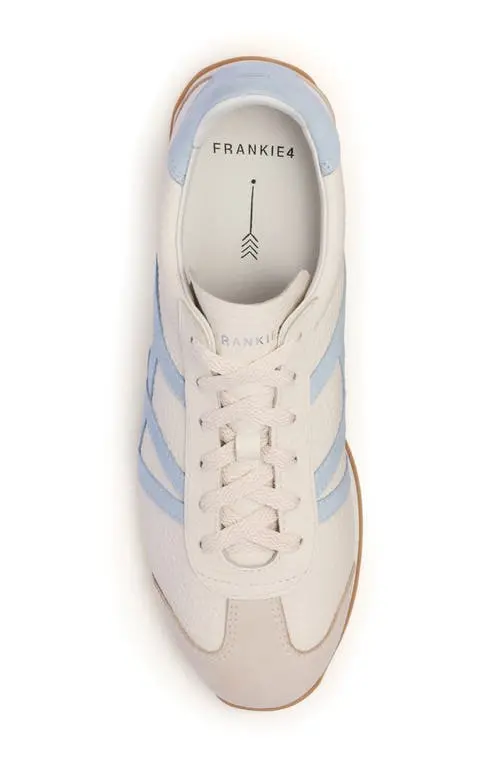 FRANKIE4 Duke Leather Sneakers With Metallic Overlays - Cream/powder Blue
