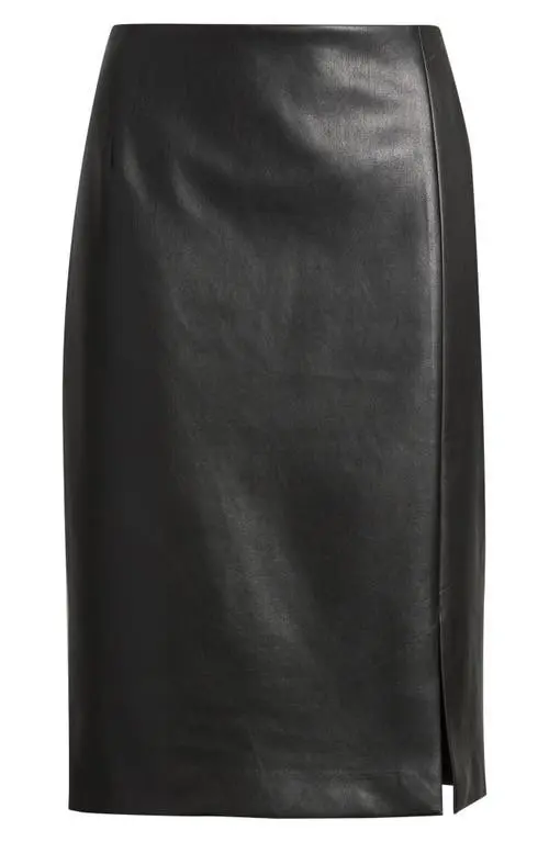 TAHARI ASL Faux Leather Pencil Skirt - Black