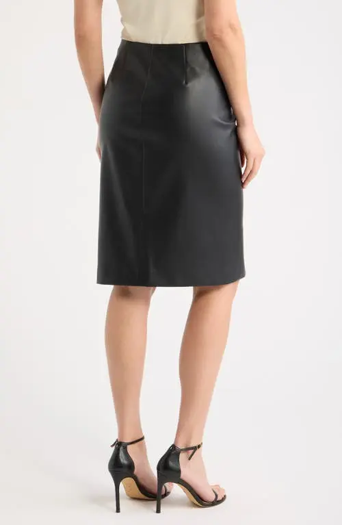 TAHARI ASL Faux Leather Pencil Skirt