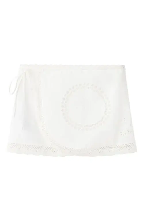 Mango Openwork Embroidered Cotton Miniskirt