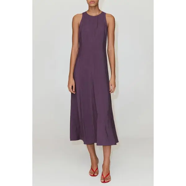 Mango A-line Dress With Stitching Detail - Violet