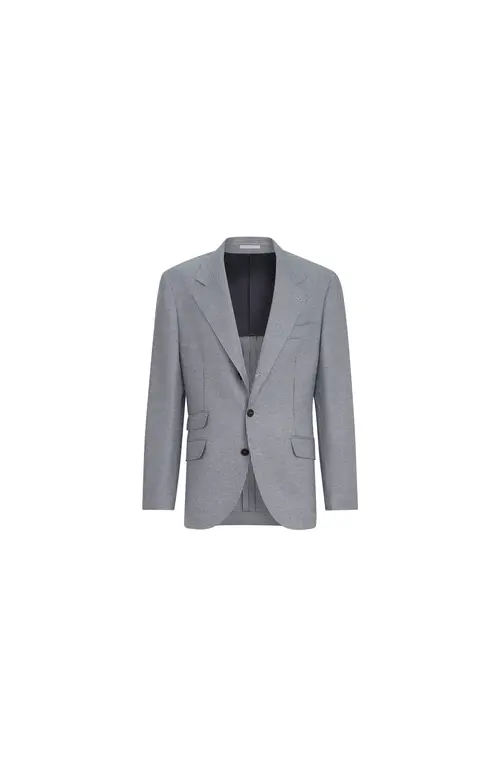 Brunello Cucinelli Cashmere And Silk Houndstooth Flannel Deconstructed Cavallo Blazer