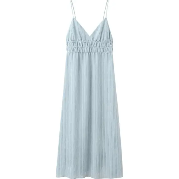 Mango Striped Gathered Dress
