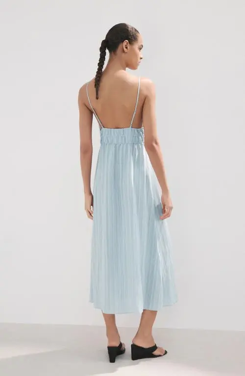 Mango Striped Gathered Dress