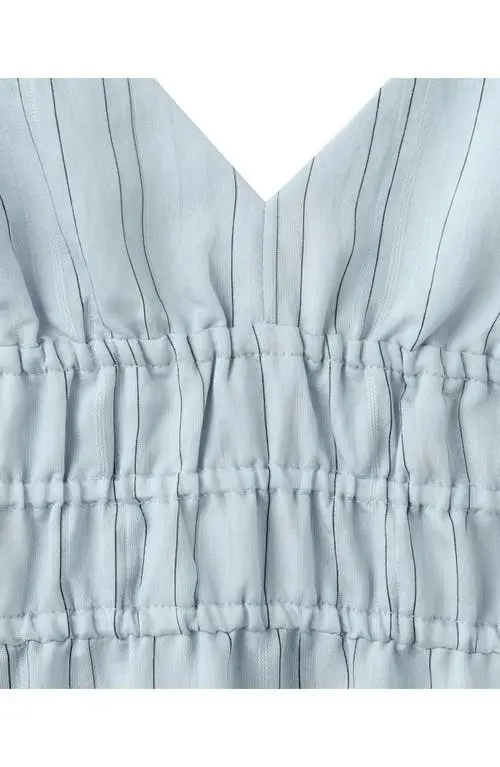 Mango Striped Gathered Dress