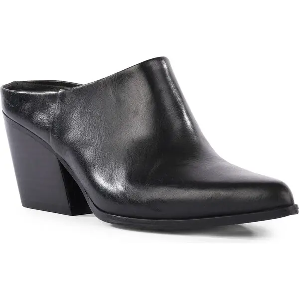Seychelles Morning Joe Ii Leather Mule With Block Heel - Black