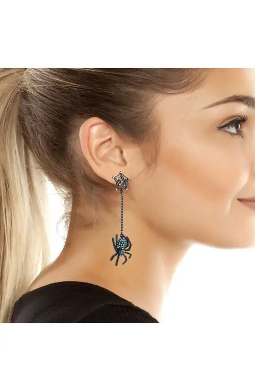 Betsey Johnson Spider Web Linear Drop Earrings