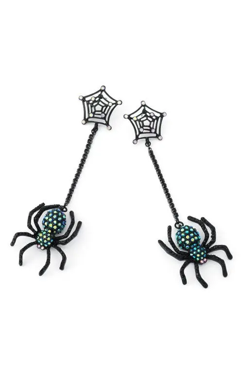 Betsey Johnson Spider Web Linear Drop Earrings