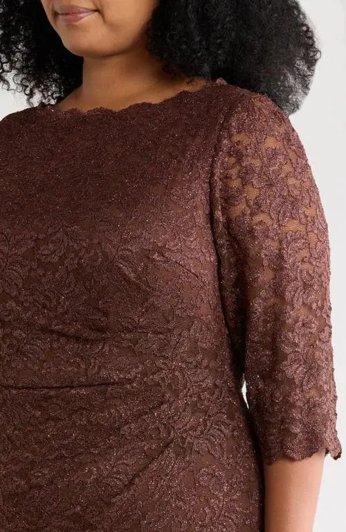 JESSICA HOWARD Lace Three-quarter Sleeve Sheath Dress