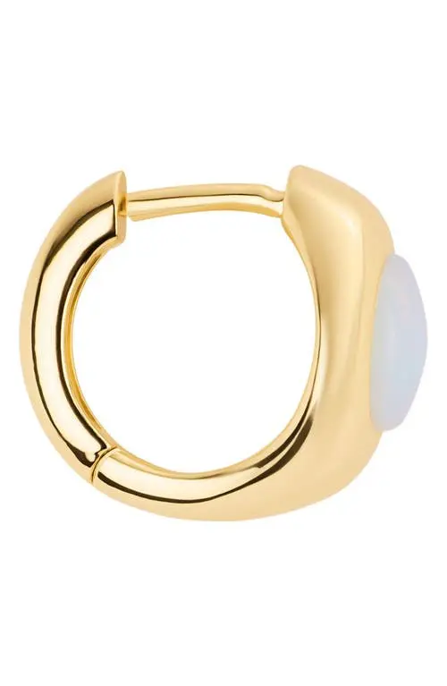 ATHRA LUXE Simulated Moonstone Huggie Hoop Earrings