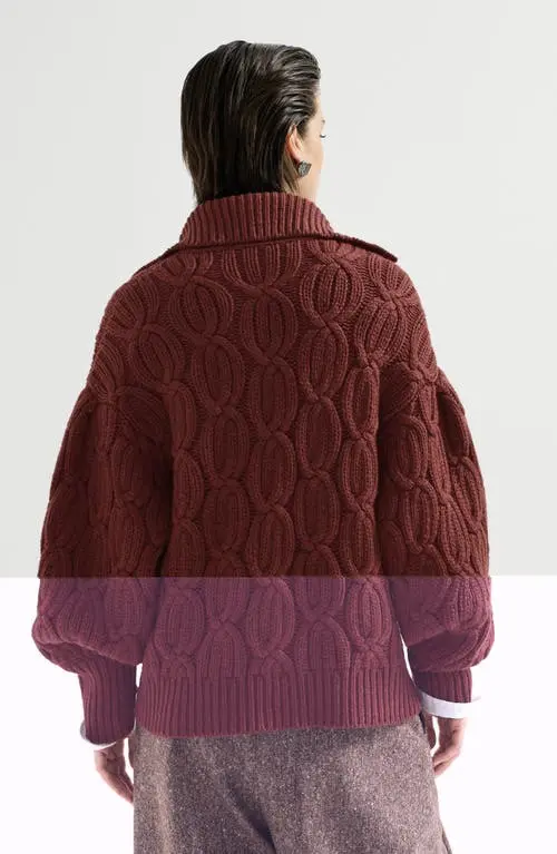 Brunello Cucinelli Cashmere Feather Yarn Heritage Cable Cardigan