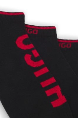 Hugo Three-pack Of Ankle Socks With Logos