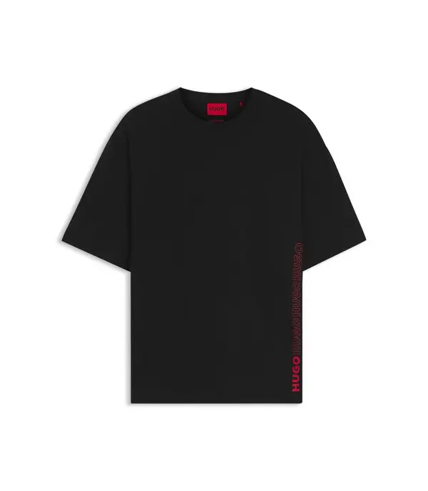 Hugo Oversized-fit Cotton T-shirt With All-over Logo Print