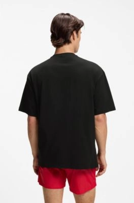 Hugo Oversized-fit Cotton T-shirt With All-over Logo Print
