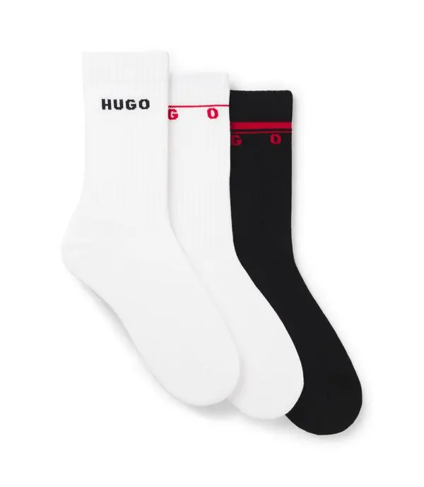 Hugo Three-pack Of Ankle Socks With Logo Details
