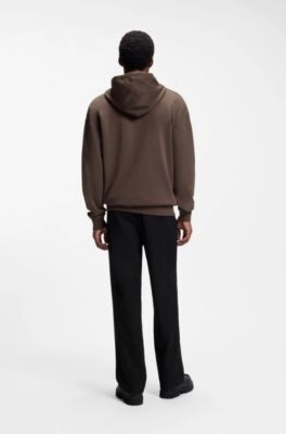 Hugo Cotton-terry Zip-up Hoodie With Logo Print