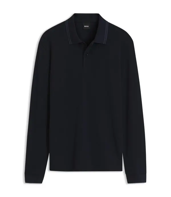 BOSS Waffle-textured Polo Shirt In Stretch Cotton