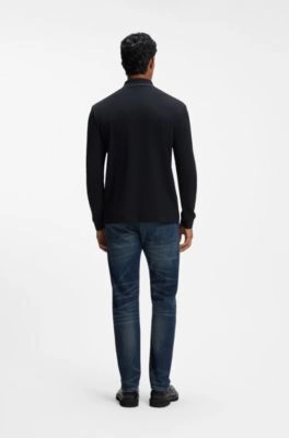 BOSS Waffle-textured Polo Shirt In Stretch Cotton