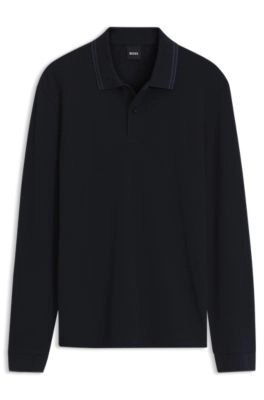 BOSS Waffle-textured Polo Shirt In Stretch Cotton