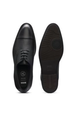 BOSS Italian-made Derby Shoes In Grained Leather