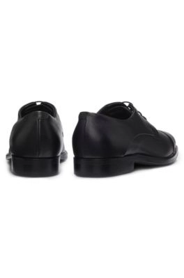 BOSS Italian-made Derby Shoes In Grained Leather