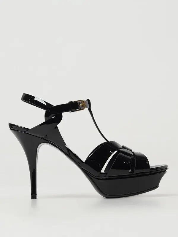 Saint Laurent Patent Leather Platform Sandals