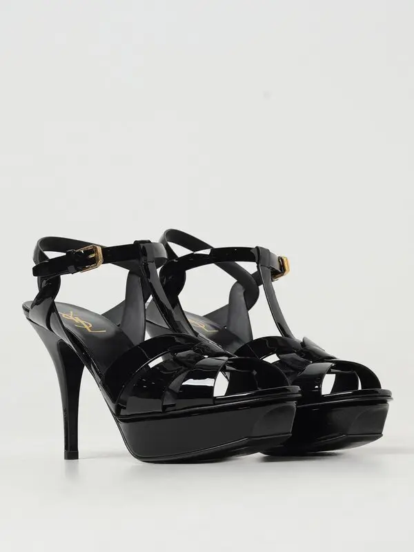 Saint Laurent Patent Leather Platform Sandals