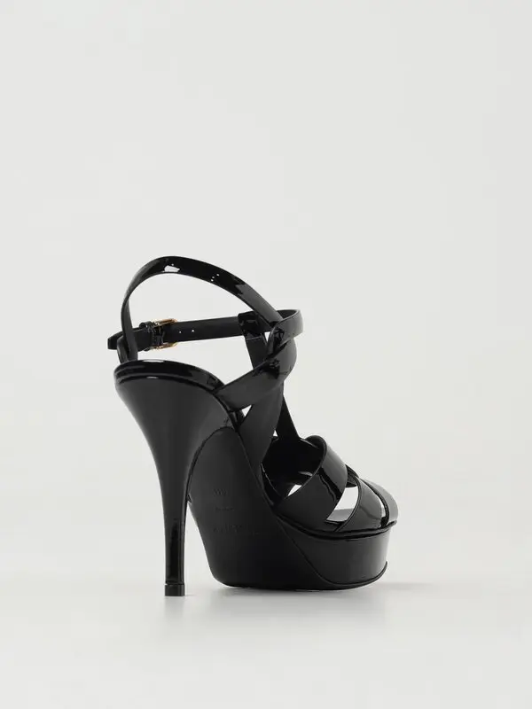 Saint Laurent Patent Leather Platform Sandals