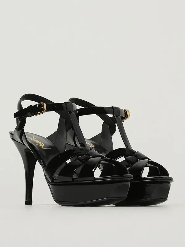 Saint Laurent Patent Leather Heeled Sandals