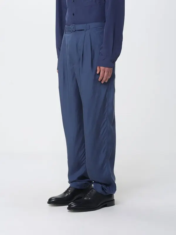 Saint Laurent Silk Tailored Pleated Trousers