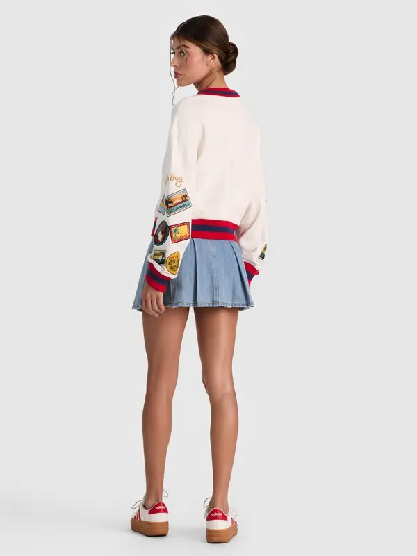 Alice + Olivia Russell Embroidered Crewneck Sweatshirt