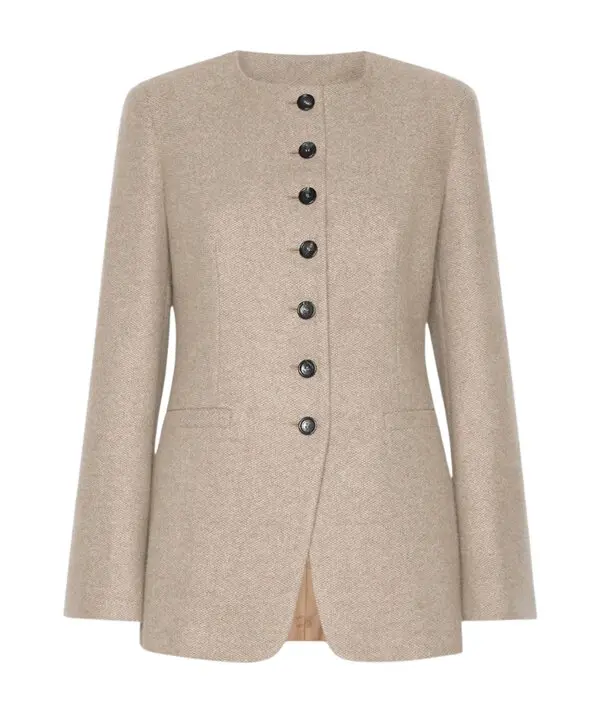 Max Mara Cashmere Crew-neck Jacket - Sand
