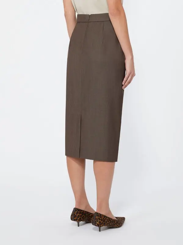 Max Mara Wool Gabardine Pencil Skirt