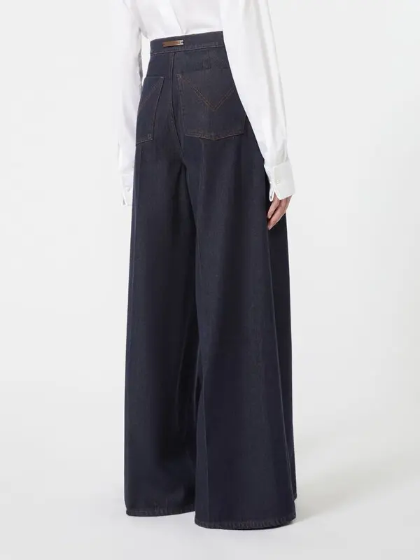 Max Mara Denim-look Cotton Wide-leg Trousers
