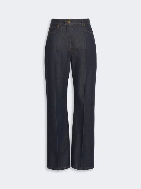 Max Mara Denim-look Cotton Barrel-leg Trousers