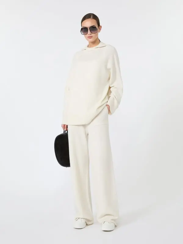 Max Mara Wide Cashmere Yarn Trousers