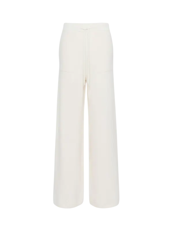 Max Mara Wide Leg Cashmere Trousers - White
