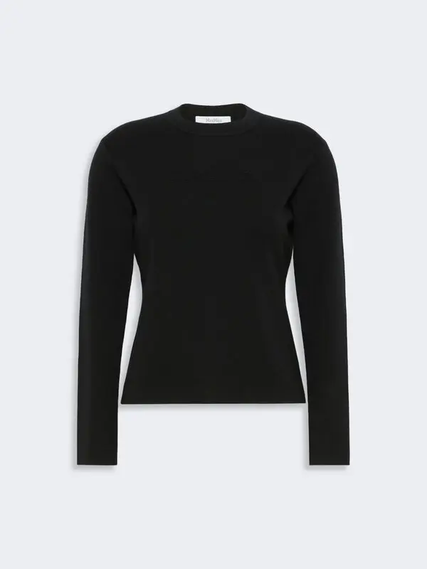Max Mara Wool Yarn Sweater With Embossed Logo Detail